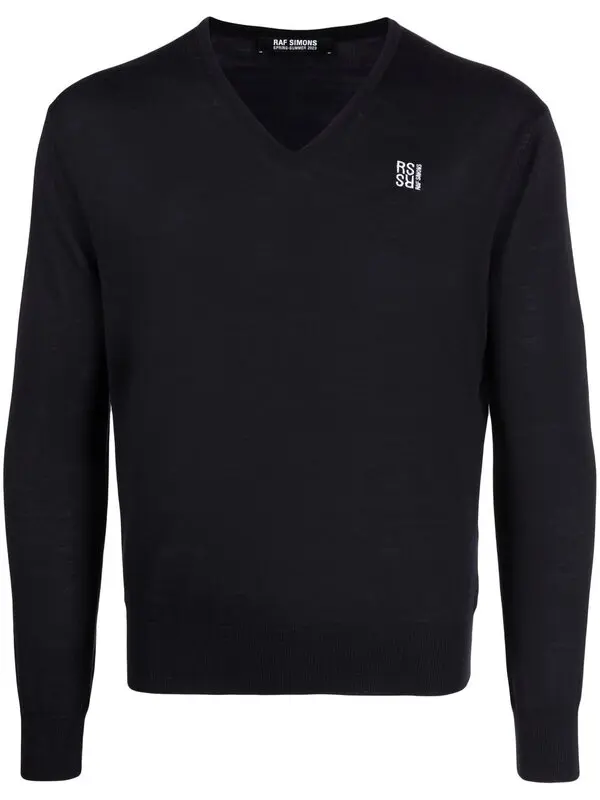 Raf Simons Embroidered Logo Merino Wool Jumper