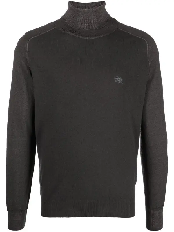 Etro Logo-embroidered Roll-neck Jumper