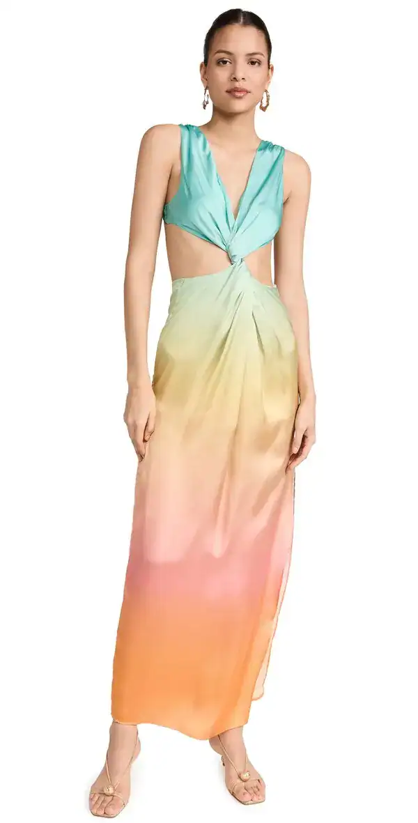 baobab mia midi satin dress in green Baobab RONDINE DRESS IN Black