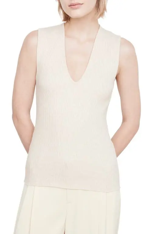 Vince Ribbed V-neck Shell - H Bone