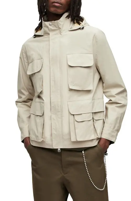 All Saints Maso Lightweight Tech Water Repellent Jacket - Stone / Buttercream