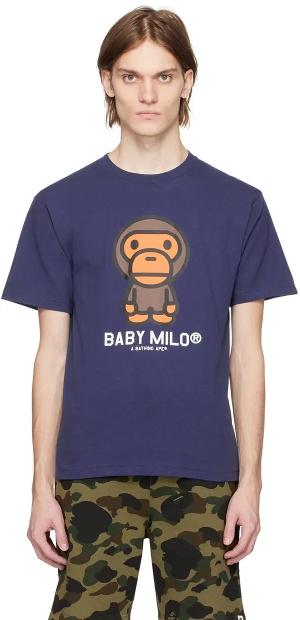 Bape Baby Milo T-Shirt In Navy - 31% Off | Editorialist
