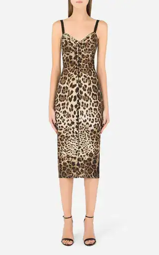 white christmas dresses Odessa Leopard Print Corset Midi Dress – Lea Clothing Co
