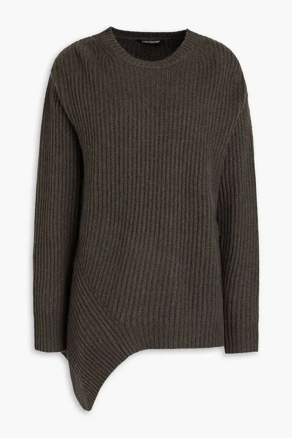 LUISA CERANO Asymmetric Wool-blend Sweater