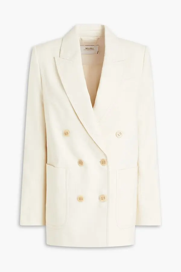 Zimmermann Double-breasted Linen-blend Blazer