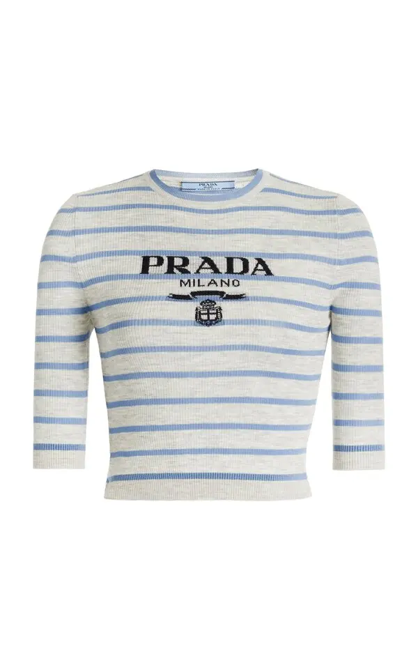 Prada Ribbed-knit Wool Top - Stripe
