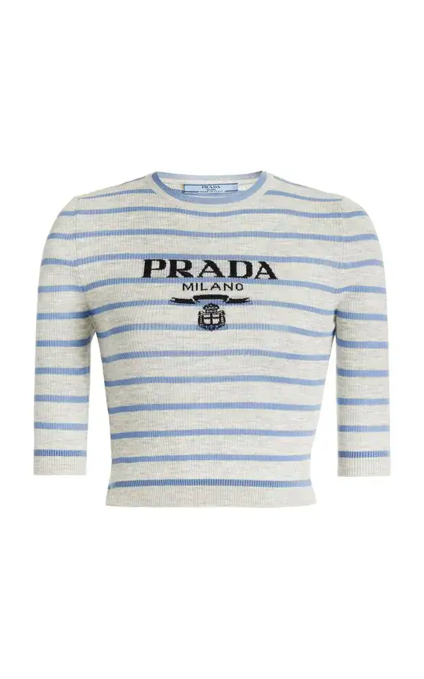 Prada Ribbed-knit Wool Top - Stripe | Editorialist