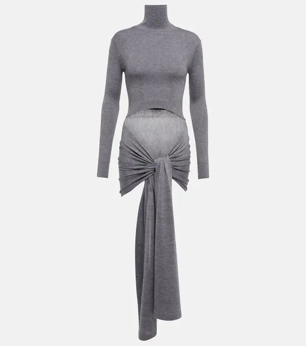 Alaïa Tie-front Cashmere And Silk Turtleneck Sweater