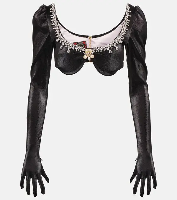 MISS SOHEE Embellished Bra Top With Gloves