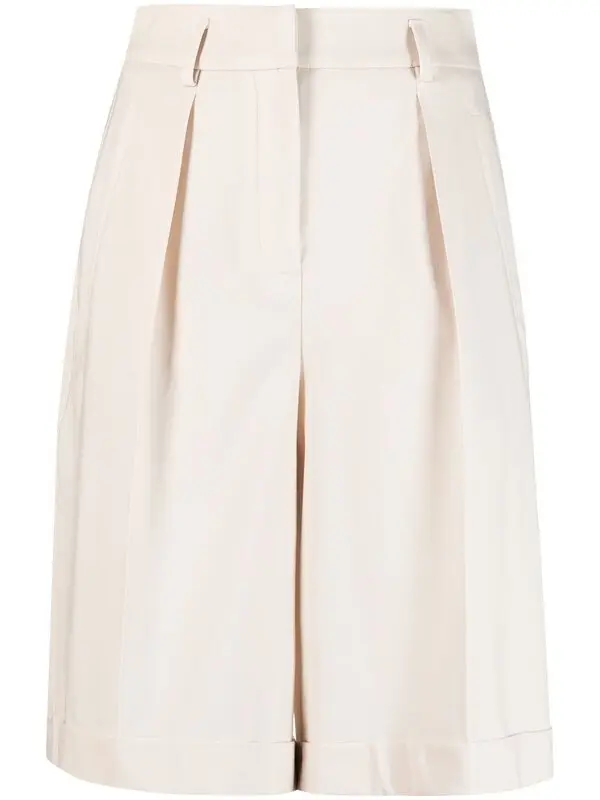 Lorena Antoniazzi Pleat-detail Knee-length Shorts - Neutrals