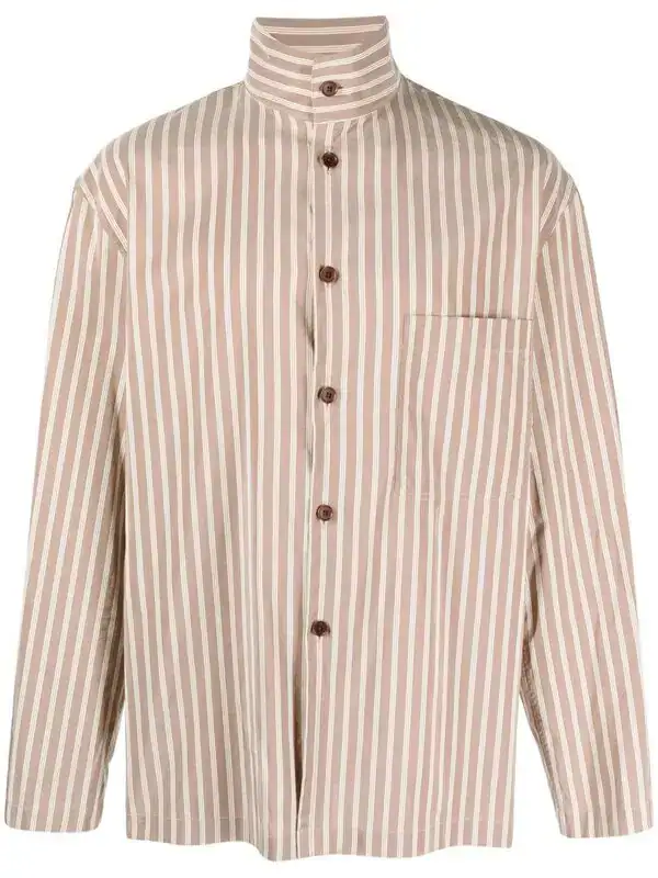 Lemaire Long-Sleeve Striped Shirt In Brown - 47% Off | Editorialist
