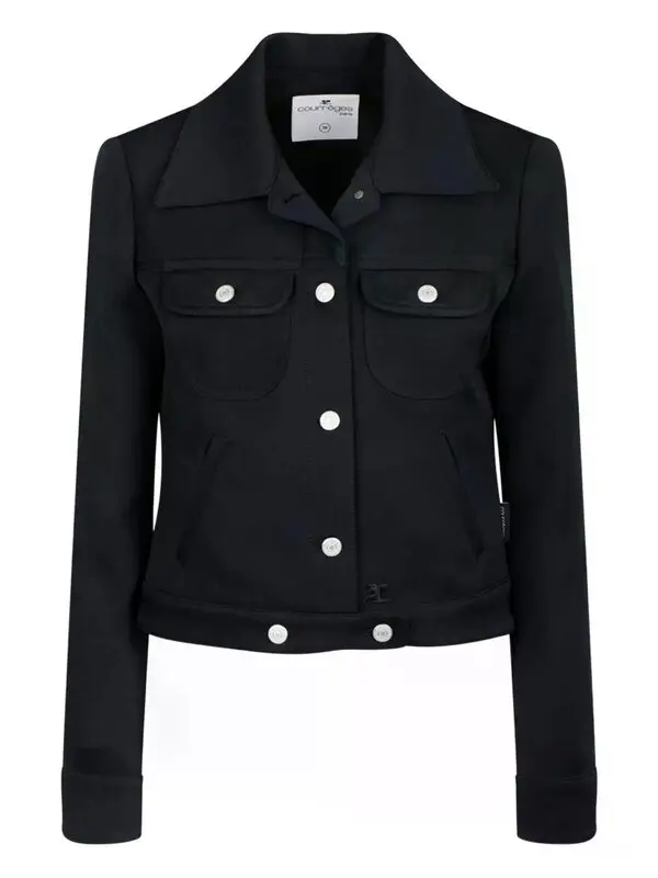 COURREGES Twill Trucker Jacket - Black