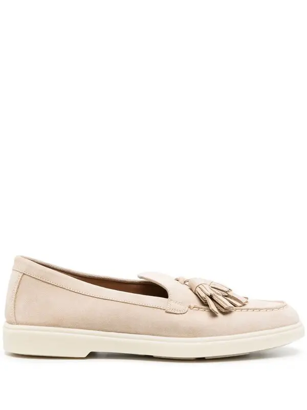 Santoni Tassel-detail Suede Loafers - Neutrals