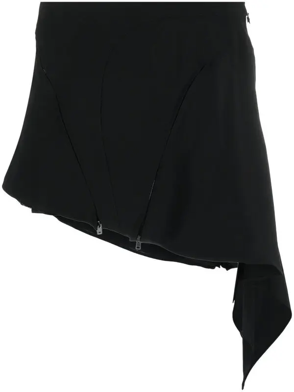 MUGLER Asymmetric Draped Miniskirt