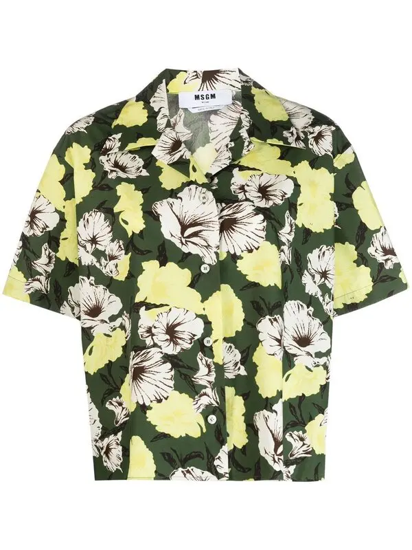MSGM Floral-print Short-sleeve Shirt
