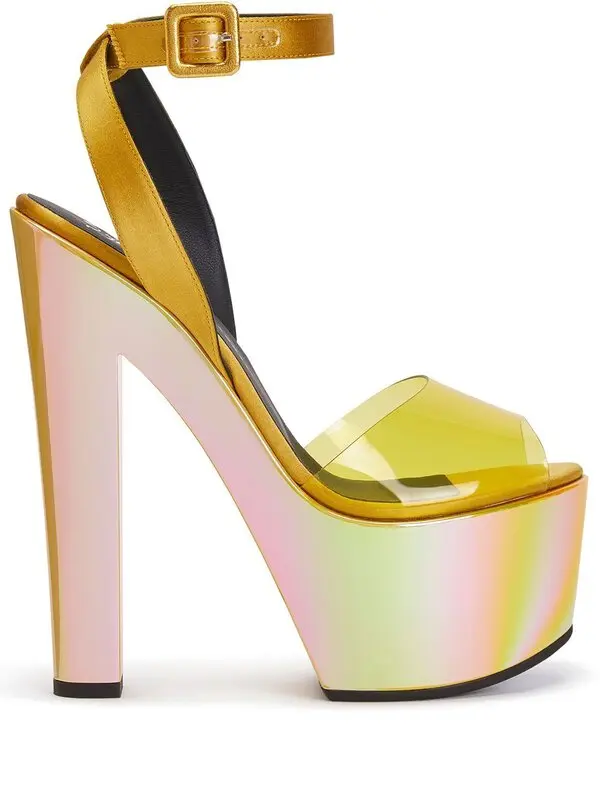 GIUSEPPE ZANOTTI Iridescent Platform Sandals - Yellow