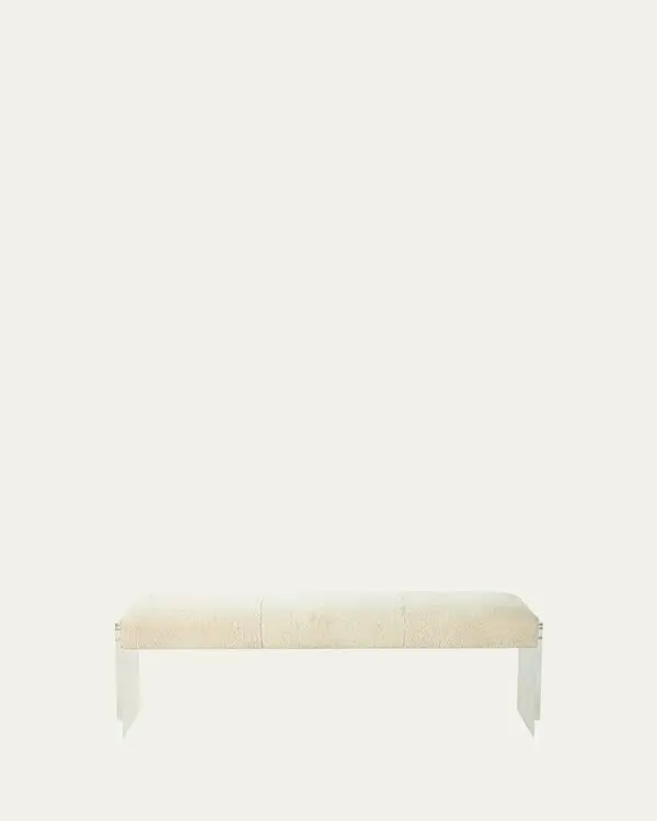 Interlude Home Wallis Shearling Bench - Ivory | Editorialist