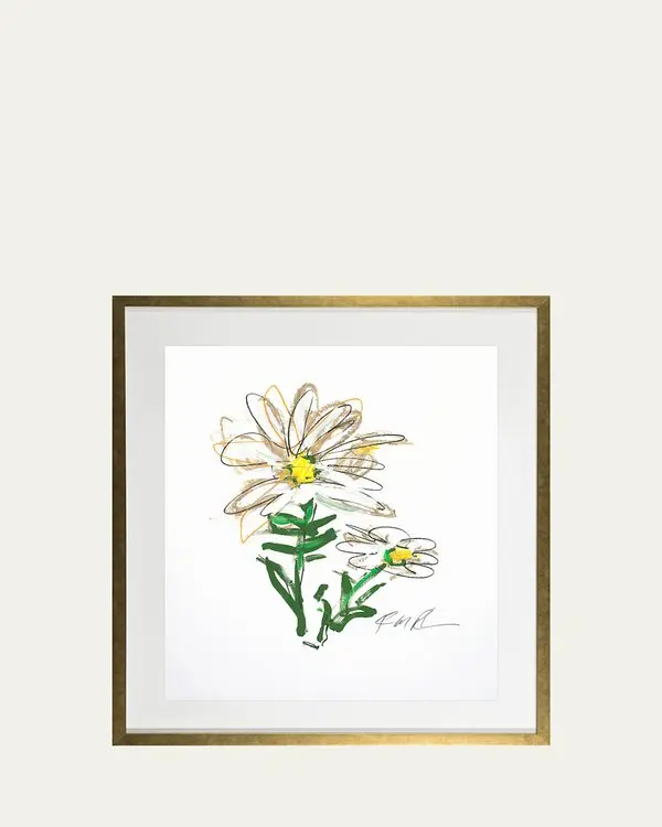 RFA FINE ART Yellow & White Daisy Flower 5" Giclee Robert Robinson