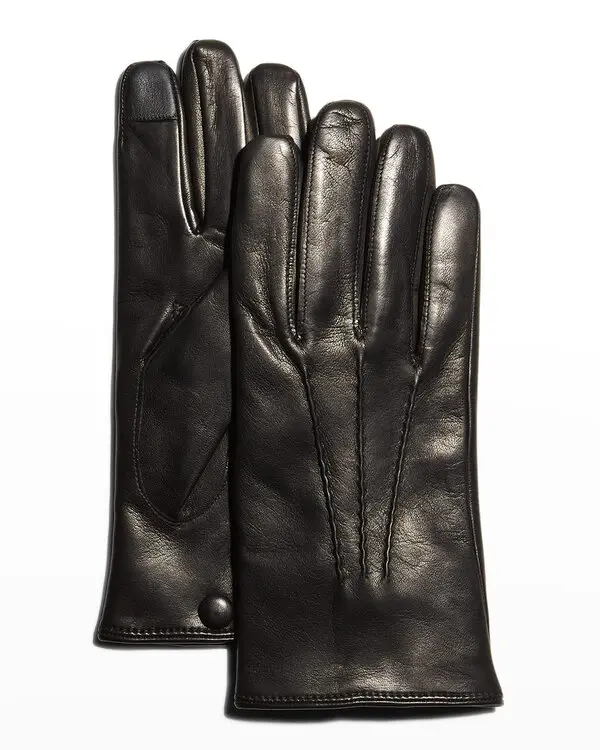 GUANTI GIGLIO FIORENTINO Napa Leather Touchscreen Gloves - Black