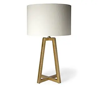 HOMEROOTS Metallic Gold Tone Geometric Table Lamp