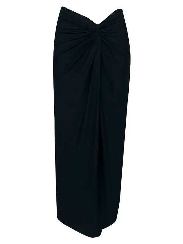 VIX PAULA HERMANNY Karen Ruched Twisted Midi-skirt - Black | Editorialist
