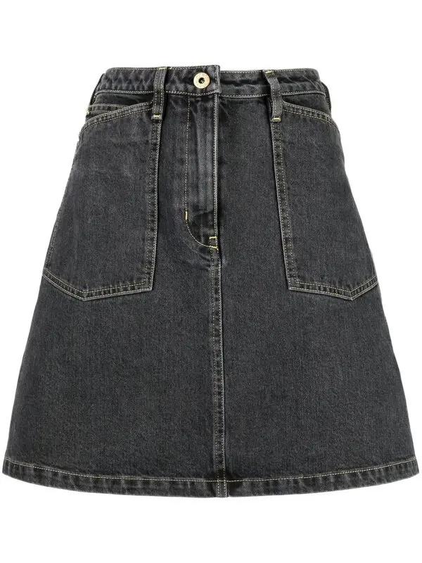Kenzo High-waisted Denim Skirt - Black