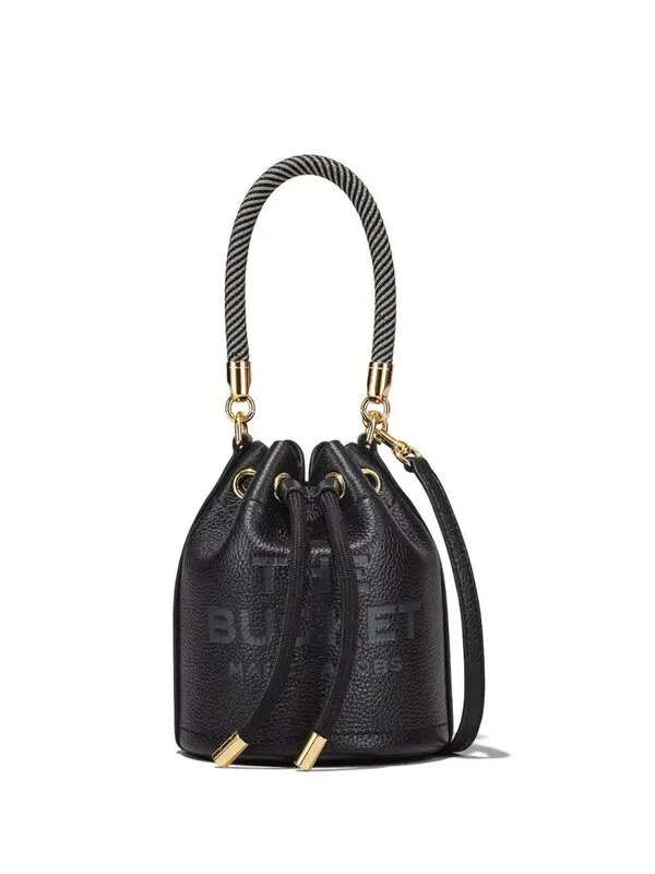 Marc Jacobs Mini Logo-embellished Drawstring Bucket Bag - Black