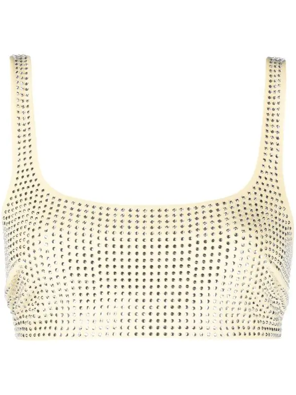 Patrizia Pepe Crystal Embellished Crop Top
