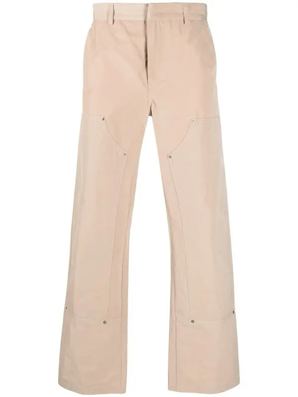424 Rivet-detail Wide-leg Trousers - Neutrals