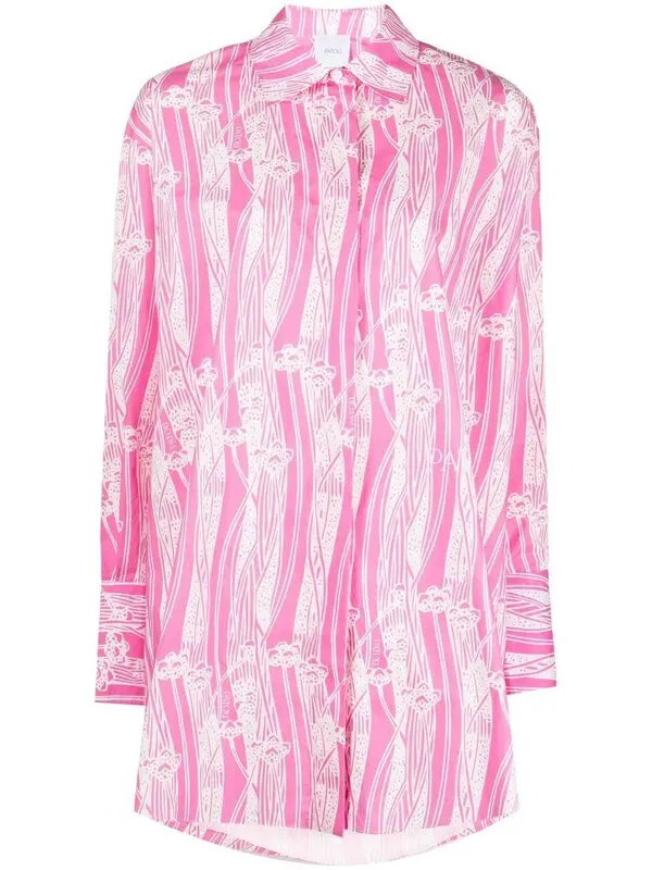 Patou Abstract-print Mini Shirtdress - Pink