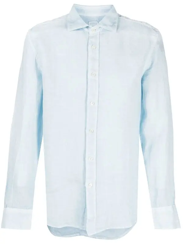 120% Lino Button-down Fastening Shirt - Blue