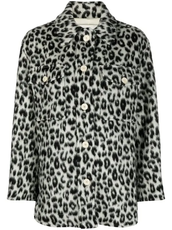 Isabel Marant Odelino Leopard-print Shirt Jacket - White