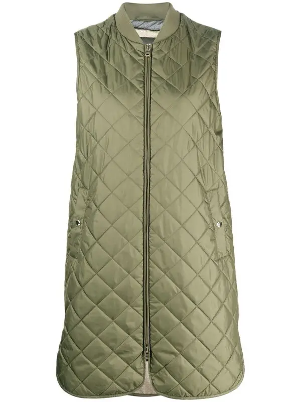Geox Asheely Quilted Gilet - Green