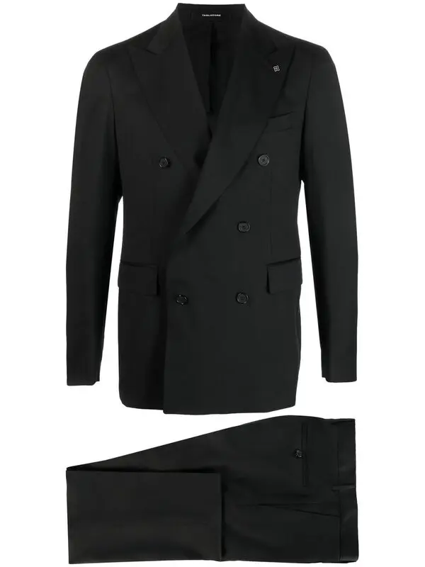 Tagliatore Double Breasted Suit - Black
