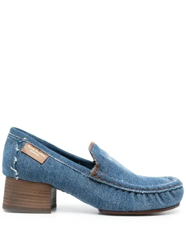 Acne Studios Block-heel Denim Loafers