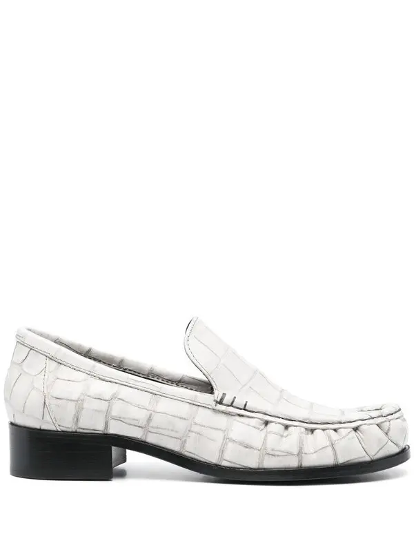 Acne Studios Block-heel Leather Loafers - White