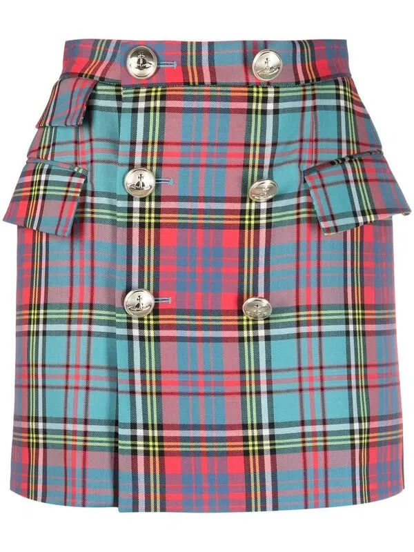 VIVIENNE WESTWOOD High-waisted Check-patterned Skirt