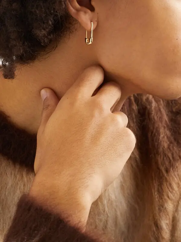 ANITA KO 18-karat Safety Pin Single Earring