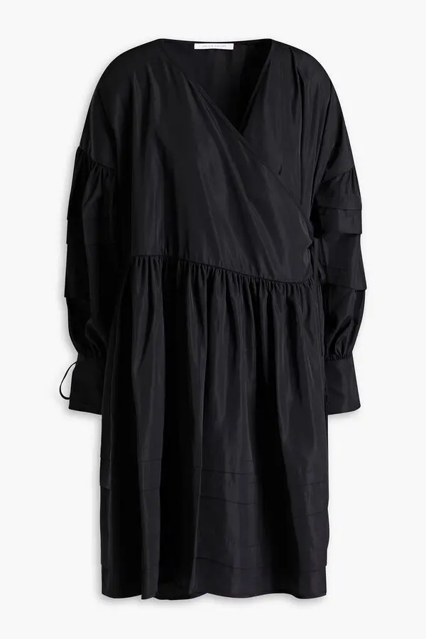 Cecilie Bahnsen Amelie Taffeta Wrap Dress In Black - 85% Off | Editorialist