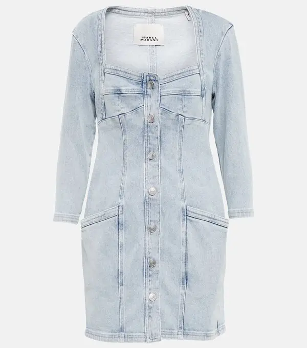 Isabel Marant Vona Denim Minidress - Blue