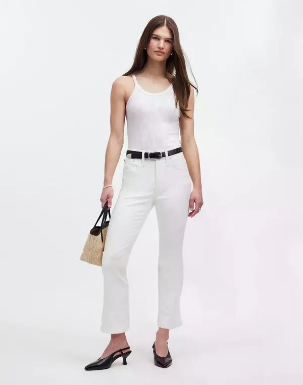 Madewell Kick Out Crop Jeans - Pure White