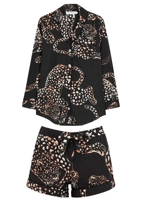 Desmond & Dempsey The Jag Printed Cotton Pyjama Set