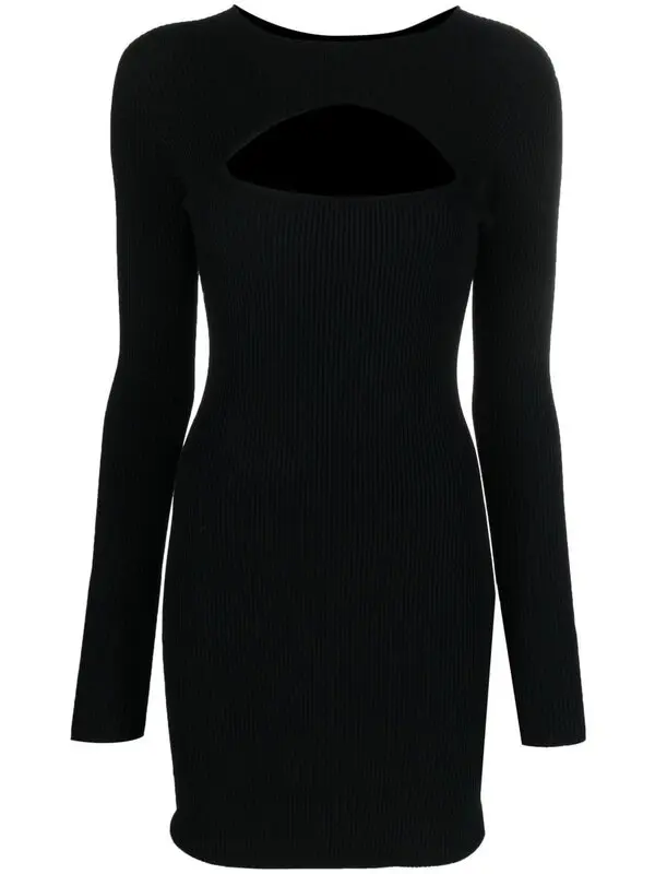 Dsquared2 Cut-out Rib-knit Minidress - Black