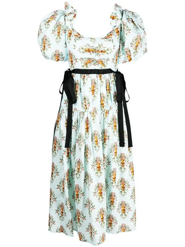Agua Bendita Floral-print Midi Dress