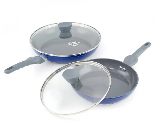 THE PERFECT PAN 9.5" And 12" Fry Pan Set W/ Glass Lids - One-color ...