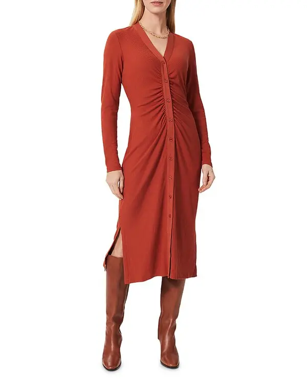 Hobbs London Ribbed Hatty Jersey Dress In Pecan - 63% Off | Editorialist