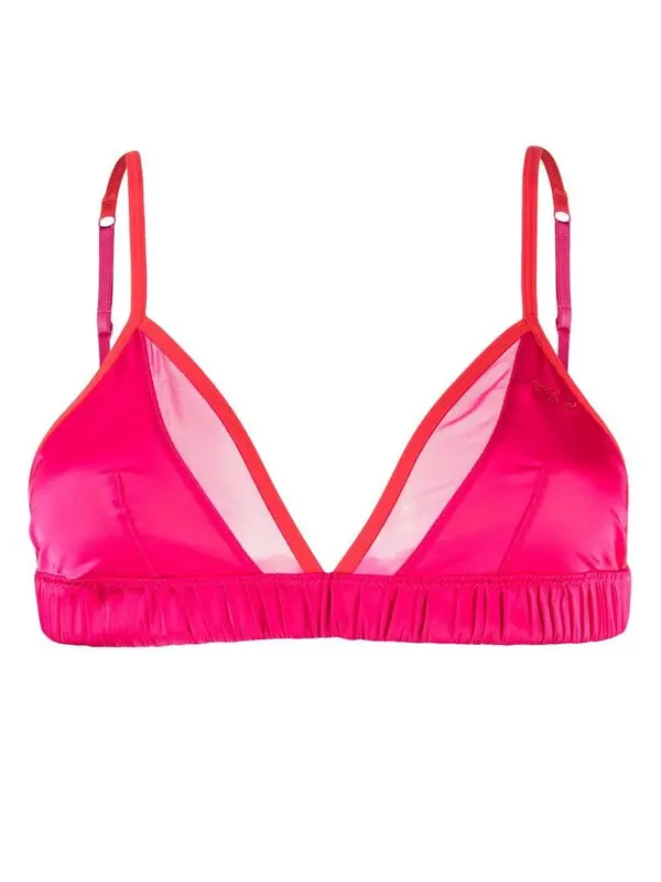 Karl Lagerfeld Two-tone Satin Triangle Bra