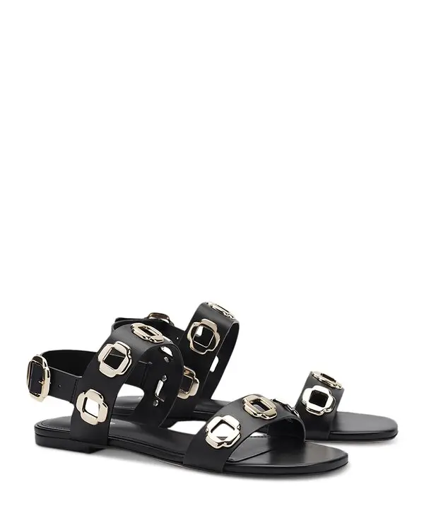 Larroude Milan Hardware Strappy Sandals - Black