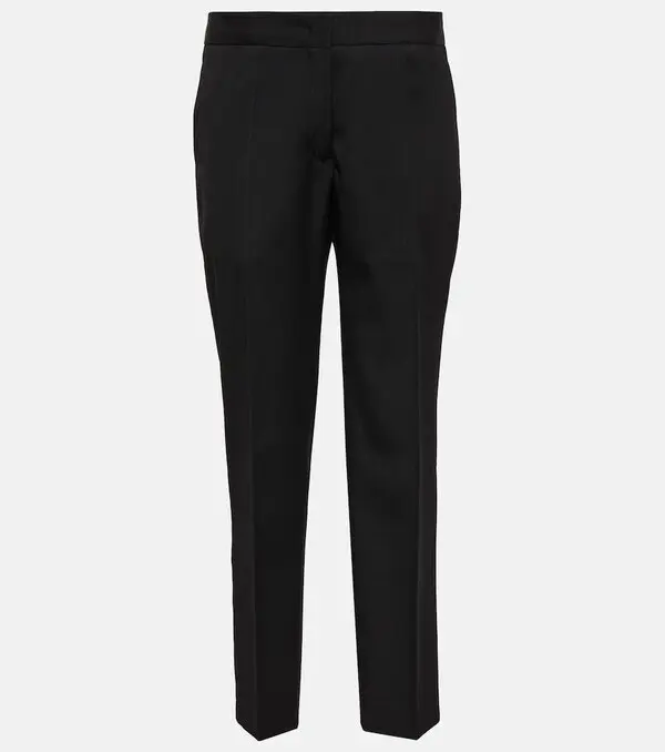 JIL SANDER Tailored Straight Wool Pants - Black