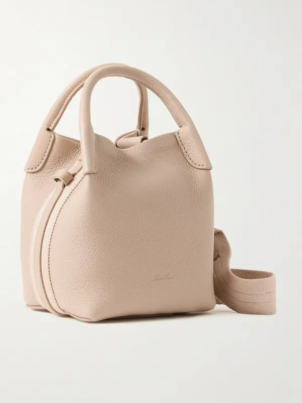 Loro Piana Bale Textured-leather Shoulder Bag - Neutrals